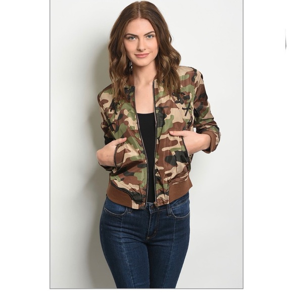 Jackets & Coats | New Arrival Fun Green Camouflage Jacket Nwt | Poshmark